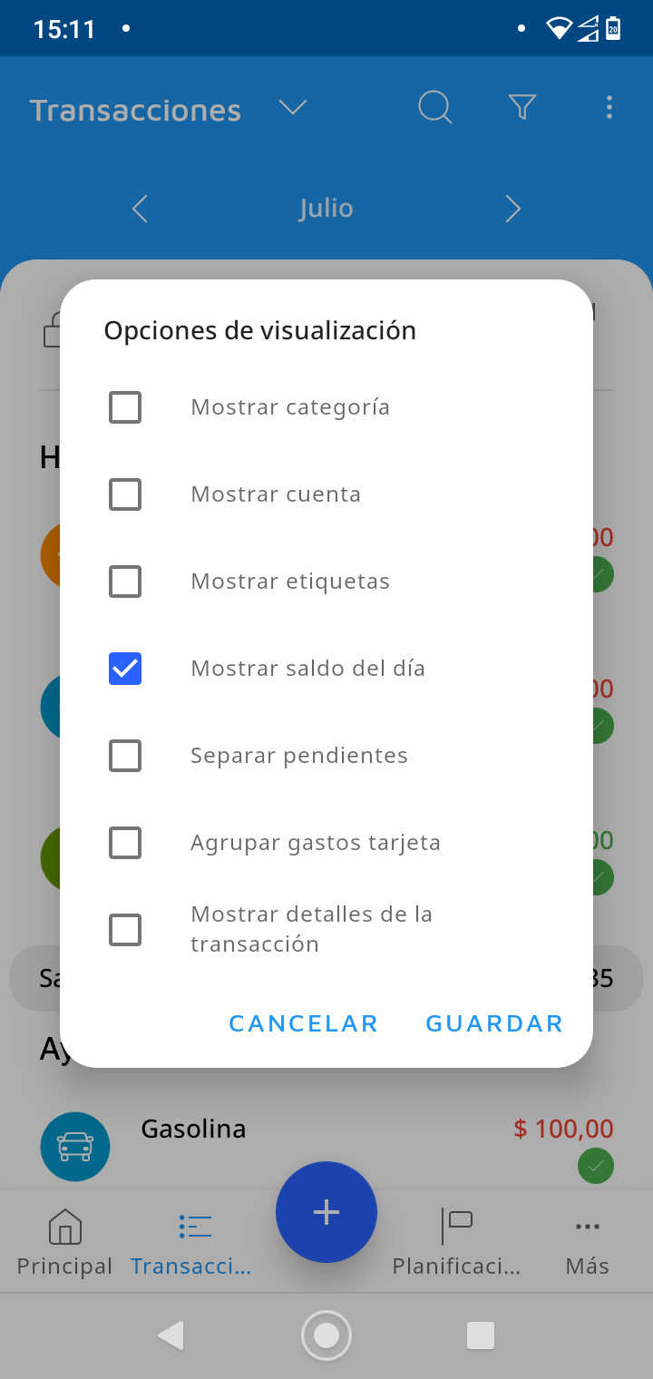 ¿Cómo habilitar la previsión de saldo por día? – Central de Ayuda